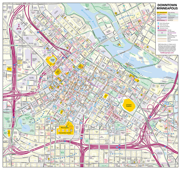 North Minneapolis Street Map Third Ward, Minneapolis, Minnesota,